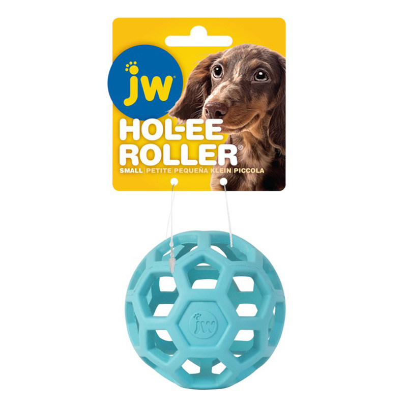 JW Pet Hol-ee Roller small piłka ażurowa dla psa błękitna 8,7 cm ...