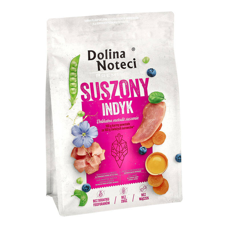 Karma suszona dla psa Dolina Noteci Premium indyk 3 kg - sklep dolina ...